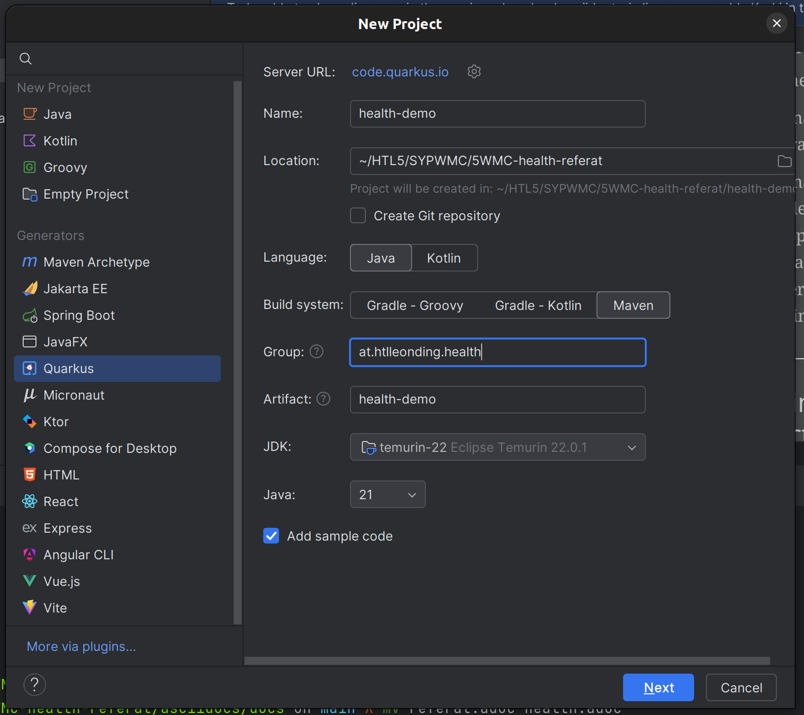 SmallRye Health in Quarkus